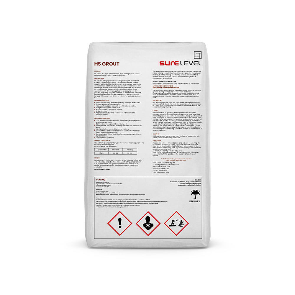 High Strength Grout (HS Grout) | SureLevel International